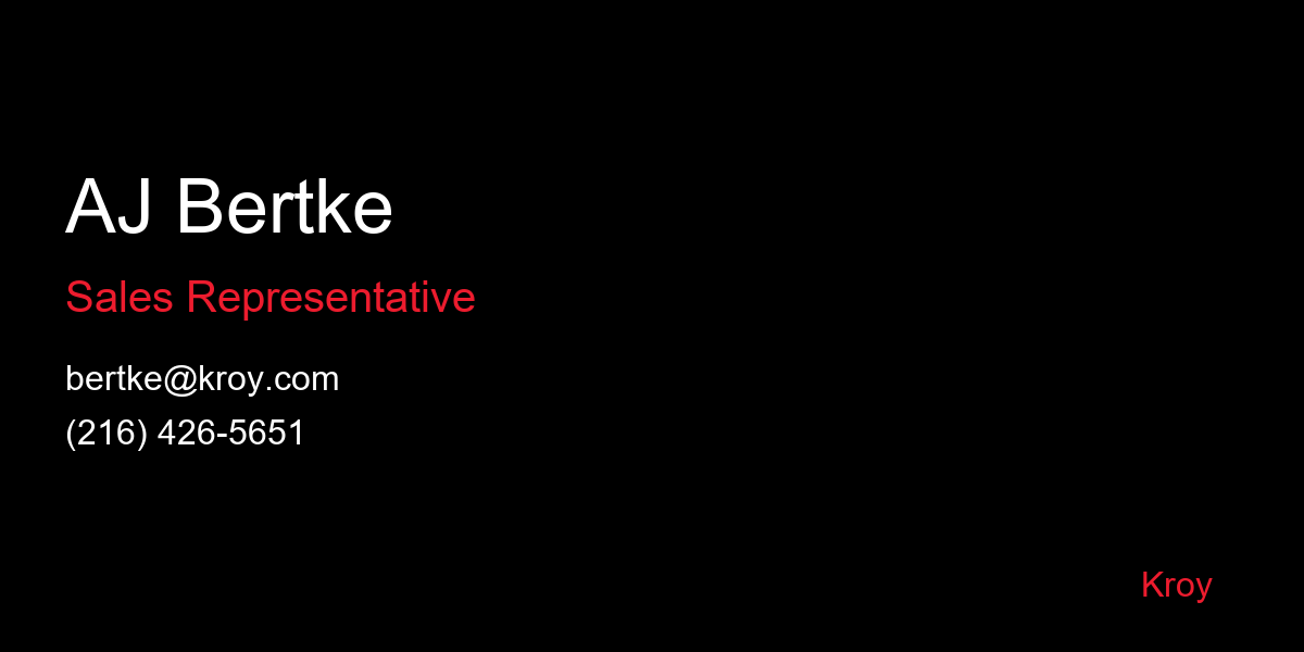 AJ Bertke | Kroy Labels