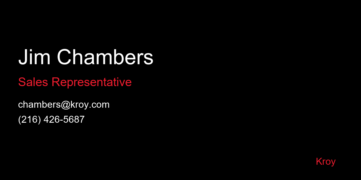 Jim Chambers | Kroy Labels