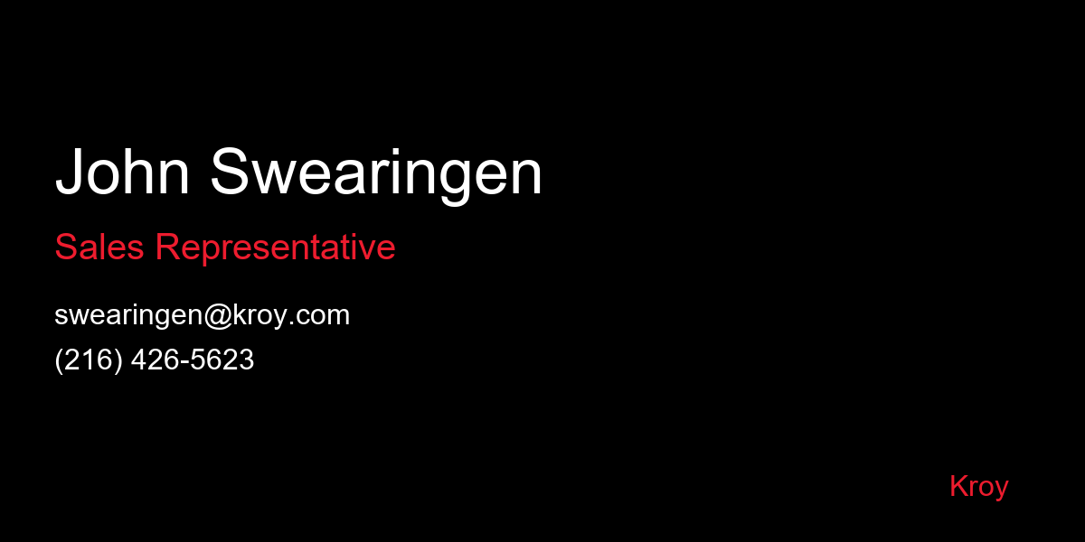John Swearingen | Kroy Labels